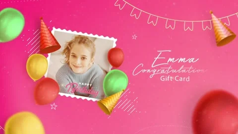 After Effects Template: Happy Birthday Gift Card #282441478