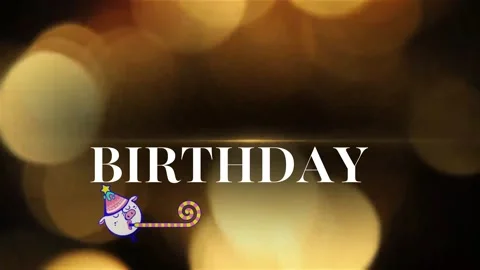 Happy Birthday, with gold particles Back... | Stock Video | Pond5