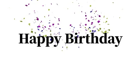 Happy Birthday text animation motion gra... | Stock Video | Pond5