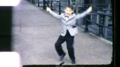 Happy Boy Kid Dancing in the Street Cute... | Stock Video | Pond5