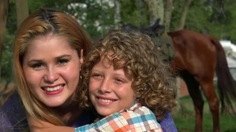 Happy Brother And Sister At Farm | Stock Video | Pond5