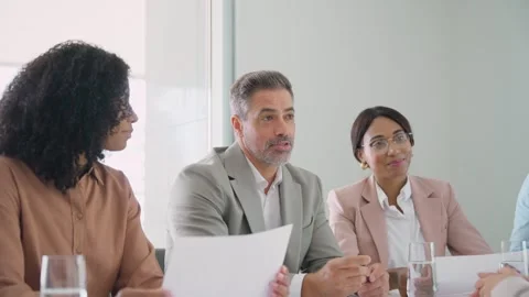 Happy busy executive management team off... | Stock Video | Pond5