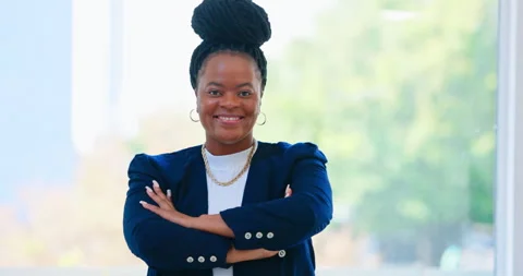 Happy, ceo and face of a black woman wit... | Stock Video | Pond5