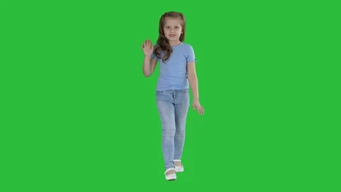 Happy cute little youtuber vlogger wavin... | Stock Video | Pond5