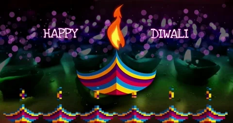 Happy Diwali animation Indian lights fes... | Stock Video | Pond5