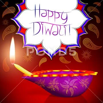 Happy Diwali/ Deepavali - card/ illustration: Graphic #93616493