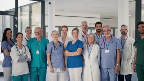 Happy doctors, nurses and other medical ... | Stock Video | Pond5