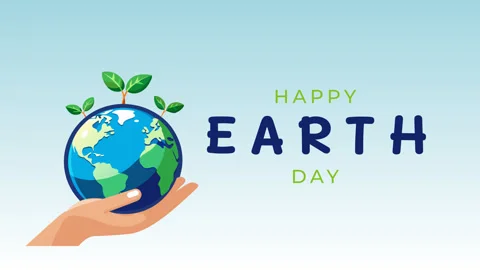Happy Earth Day animated with a hand hol... | Stock Video | Pond5