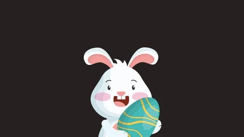 happy easter animated card with rabbit a... | Stock Video | Pond5
