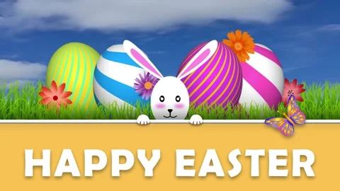 Happy easter blessings animation. Cute b... | Stock Video | Pond5