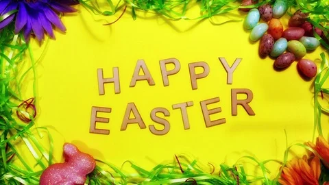 Happy Easter Bunny Stop Motion | Stock Video | Pond5
