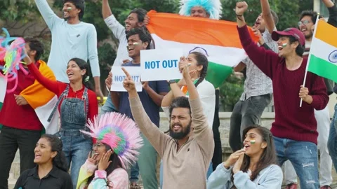 Happy excited audience shouting by showi... | Stock Video | Pond5