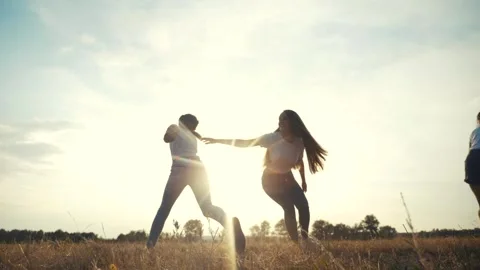 happy family kid together run catch-up i... | Stock Video | Pond5