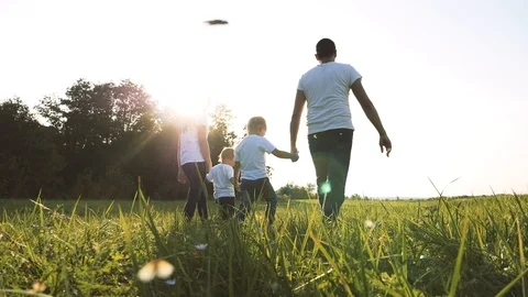 happy family teamwork daddy mother, litt... | Stock Video | Pond5