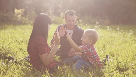 happy family teamwork outdoors concept o... | Stock Video | Pond5
