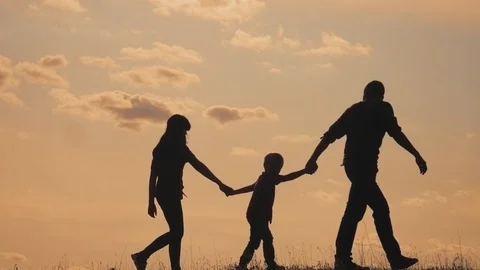 happy family teamwork. walk father, moth... | Stock Video | Pond5