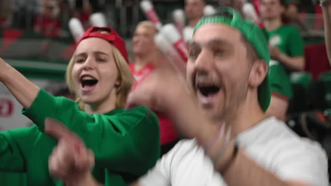 Happy fan crowd at sport tennis stadium.... | Stock Video | Pond5