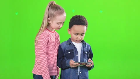 Happy focused children using, scrolling ... | Stock Video | Pond5
