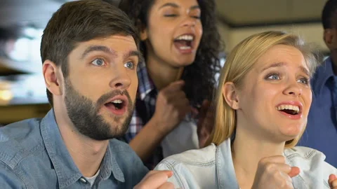 Happy friends clapping hands in bar, cel... | Stock Video | Pond5