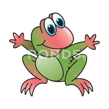 Happy frog spreading hands ~ Clip Art ~ Download #83937271