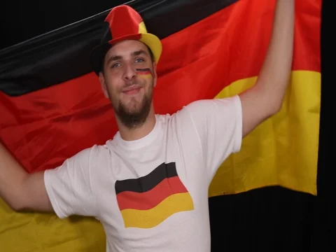 Happy German Supporter Man Fun Smiling H... | Stock Video | Pond5