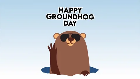 Happy Groundhog Day with a cute Groundho... | Stock Video | Pond5