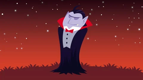 happy halloween animation with dracula c... | Stock Video | Pond5