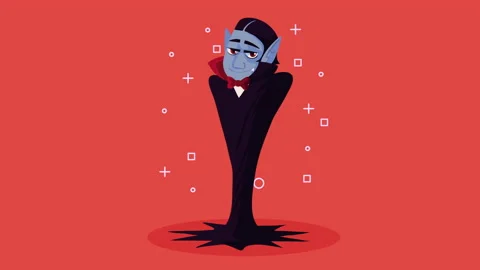 happy halloween animation with dracula | Stock Video | Pond5