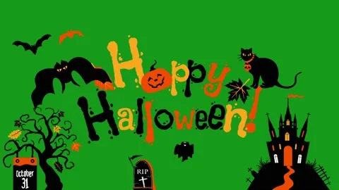 Happy Halloween motion graphics with gre... | Stock Video | Pond5