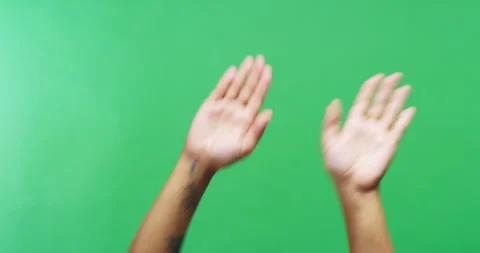 Happy hands on green screen, dancing and... | Stock Video | Pond5