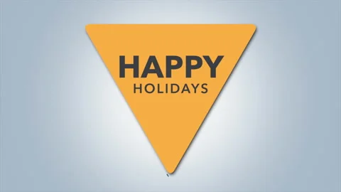 Happy Holidays with big yellow triangle | Stock Video | Pond5