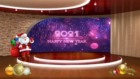 Happy Holidays TV Studio Set 09-Virtual ... | Stock Video | Pond5