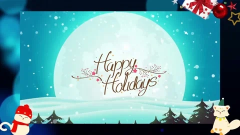 Happy Holidays TV Studio Set 55 - Virtua... | Stock Video | Pond5