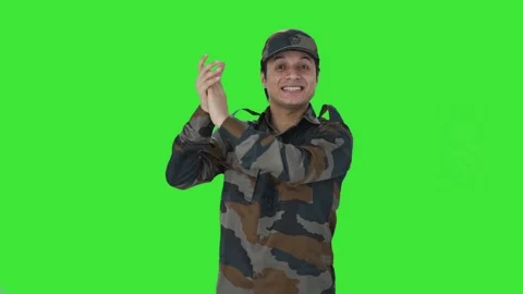 Happy Indian army man clapping and appre... | Stock Video | Pond5