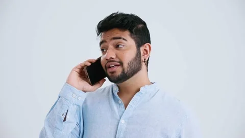 Happy Indian man with piercing talking o... | Stock Video | Pond5