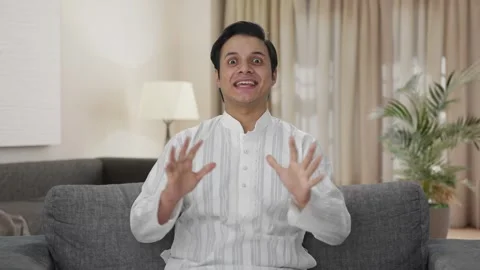 Happy Indian man talking to the camera | Stock Video | Pond5