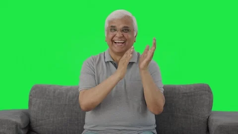 Happy Indian old man clapping and apprec... | Stock Video | Pond5