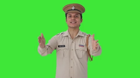 Happy Indian police officer talking to s... | Stock Video | Pond5