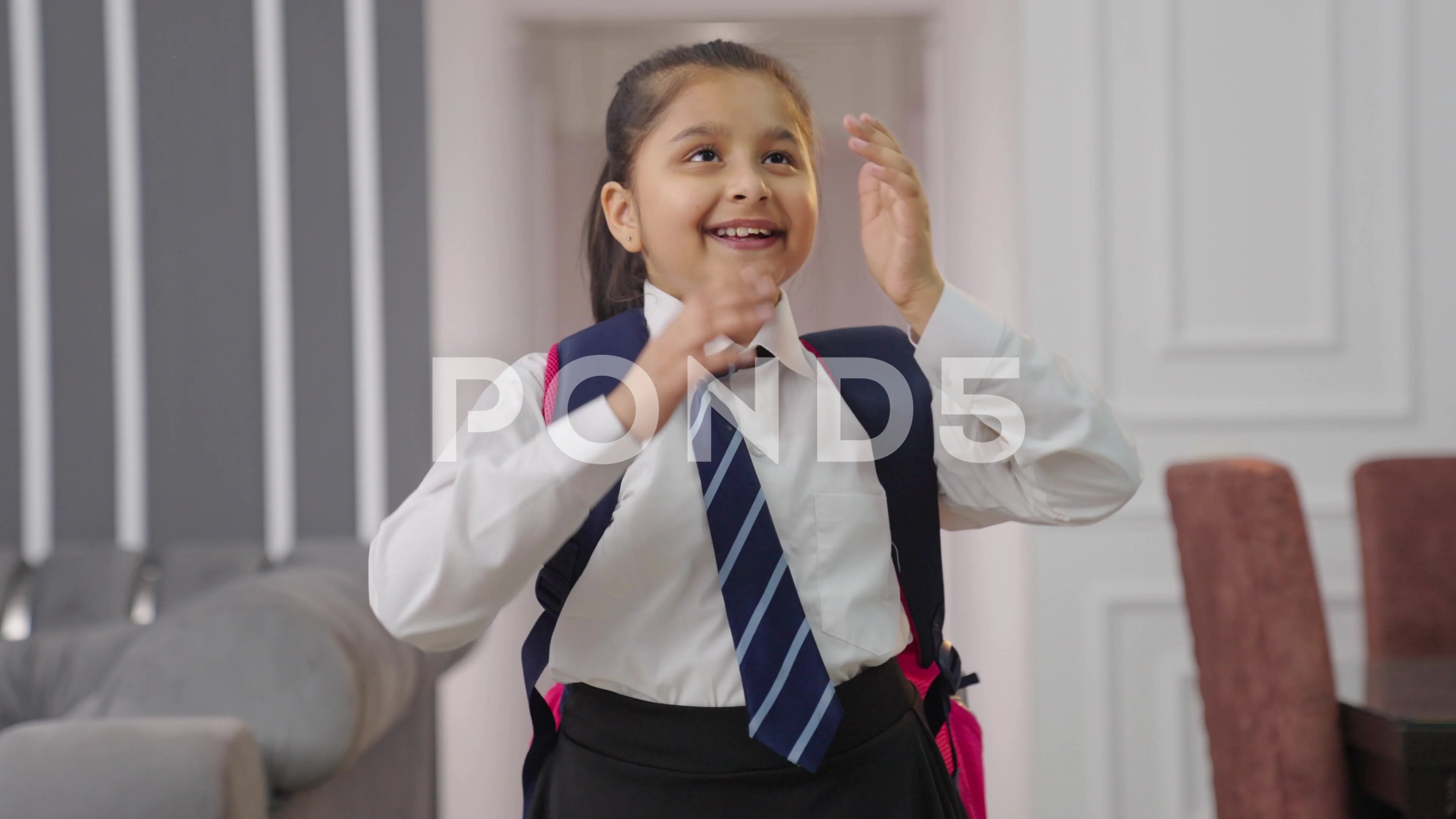 Child Getting Dressed For School