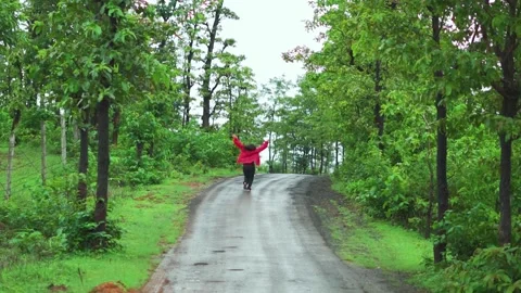 Happy Indian teenager girl running on th... | Stock Video | Pond5