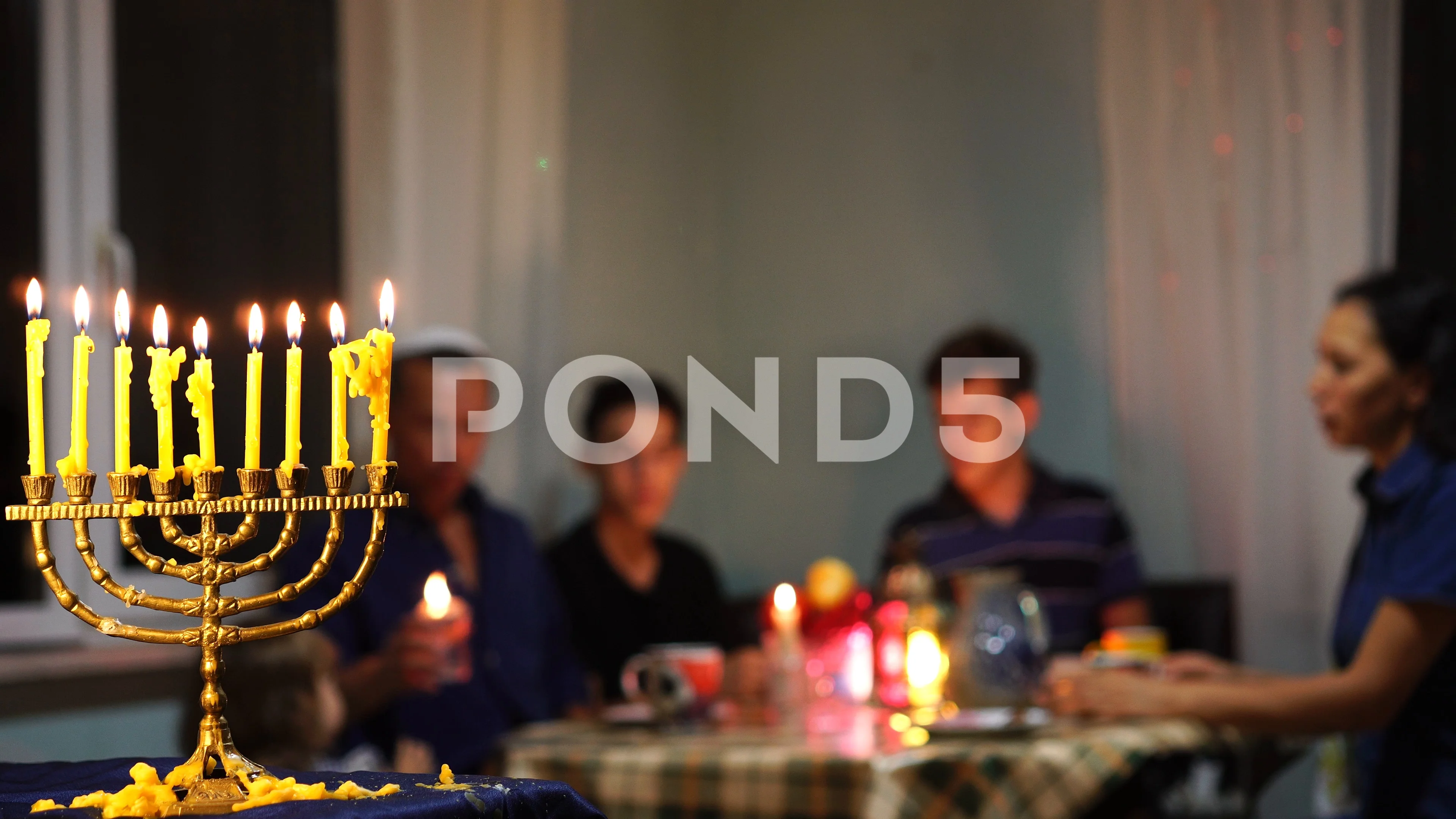 Jews Celebrating Hanukkah