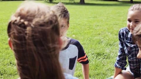 happy kids playing rock-paper-scissors g... | Stock Video | Pond5