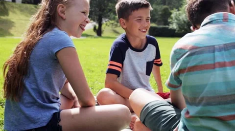 happy kids playing rock-paper-scissors g... | Stock Video | Pond5