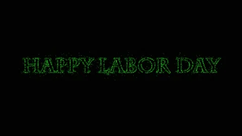Happy Labor Day glitter green text on bl... | Stock Video | Pond5