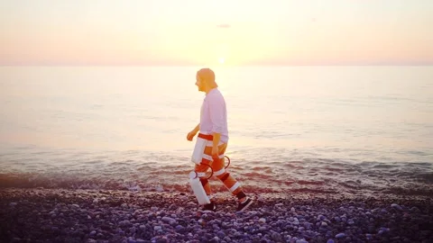 happy man uses exoskeleton technology to... | Stock Video | Pond5