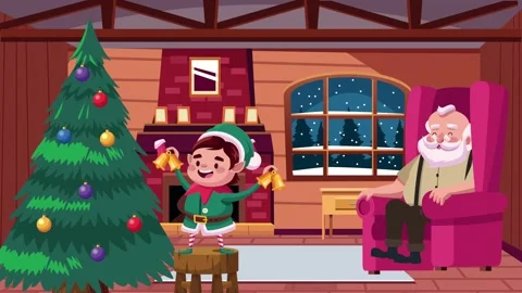 happy merry christmas card with santa cl... | Stock Video | Pond5