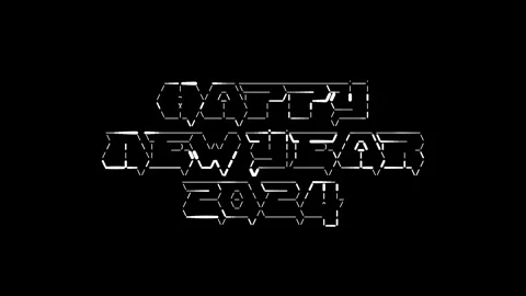Happy New Year 2024 ascii animation on b... | Stock Video | Pond5