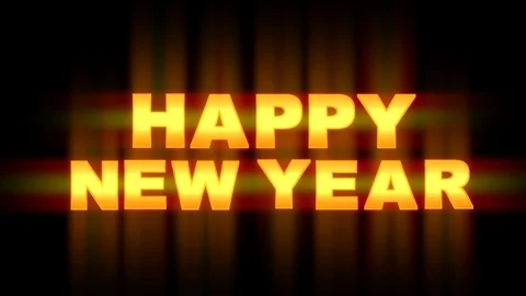 Happy New year blinking and flickering o... | Stock Video | Pond5