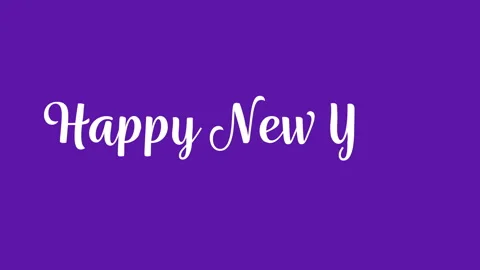 Happy New Year Script Text on a Purple B... | Stock Video | Pond5