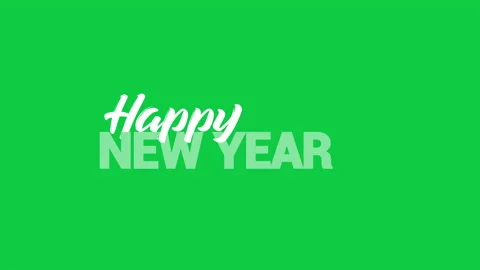 Happy New Year Text Animation on Green S... | Stock Video | Pond5